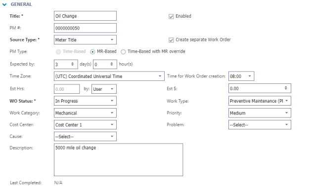 Creating meter based PMs