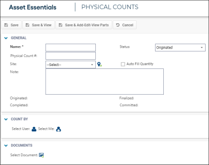 Adding physical counts