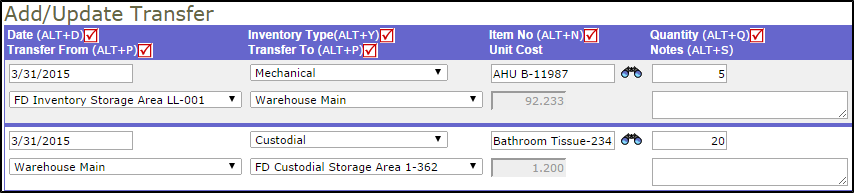 Transfer Transactions