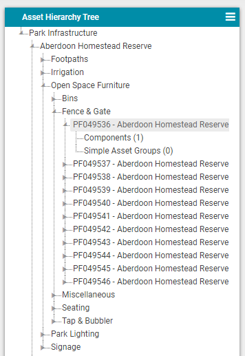 Asset Hierarchy Tree