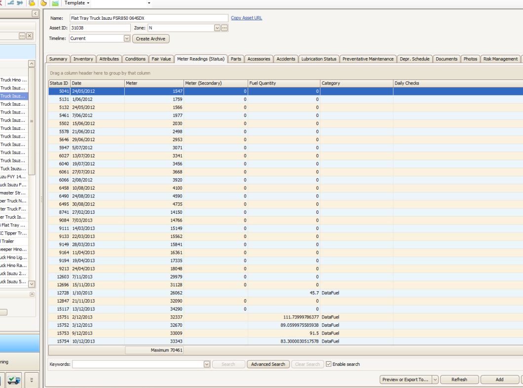 Meter Readings (Status)