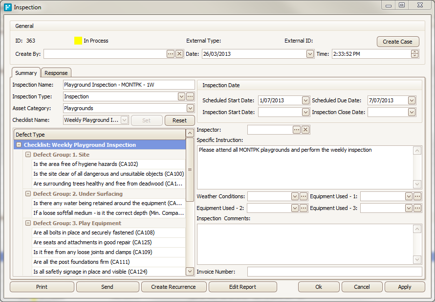 Adding New Records and Closing Records - Inspection/Planned Maintenance ...