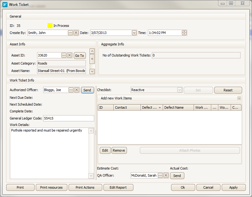 Adding New Records and Closing Records - Work Ticket Records