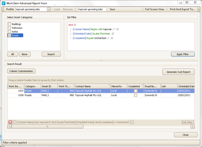 Advanced Search/Reports - Entering Advanced Reporting Criteria