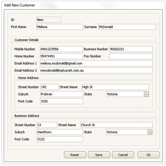 Selecting a Customer (Customer List Form) - Adding a New Customer