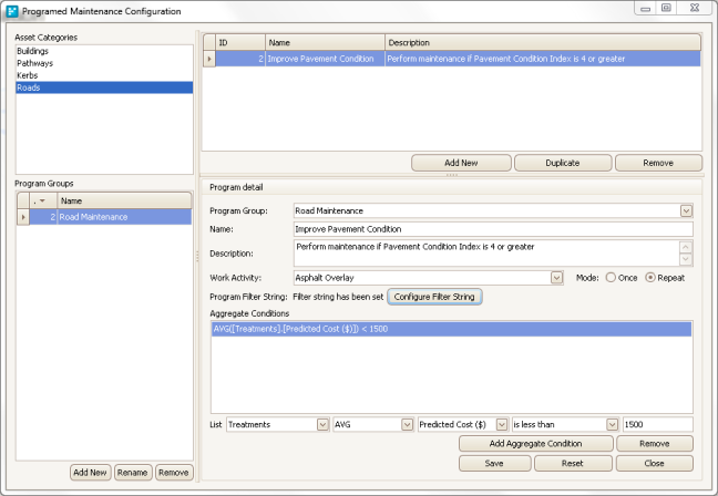 Programmed Maintenance Configuration