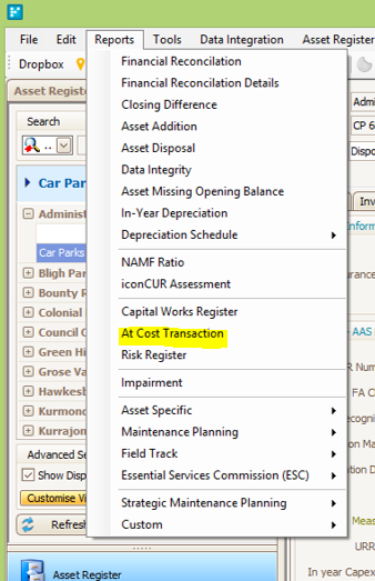 At-Cost Transaction Report