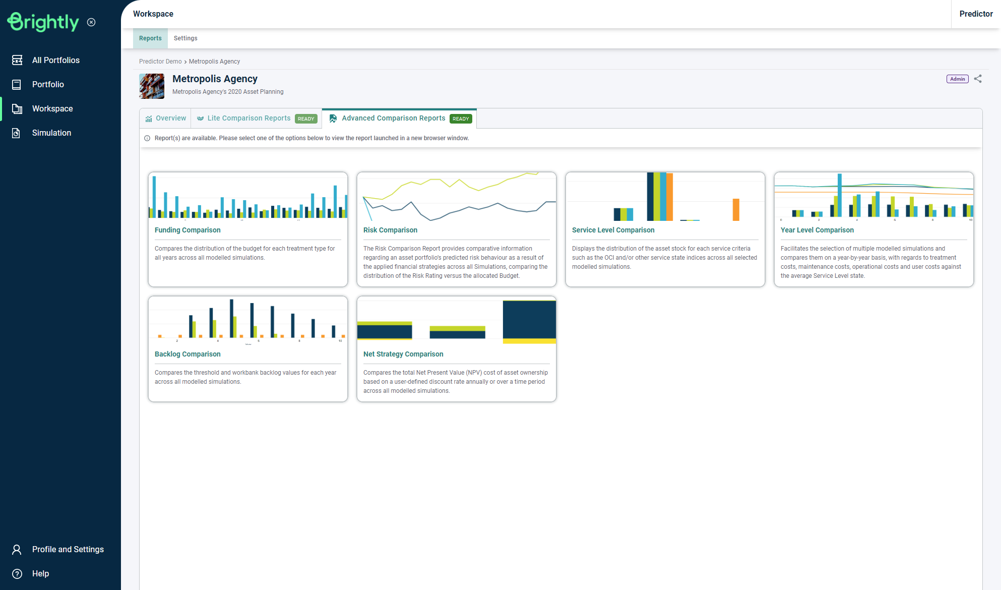 Service Level Comparison Report