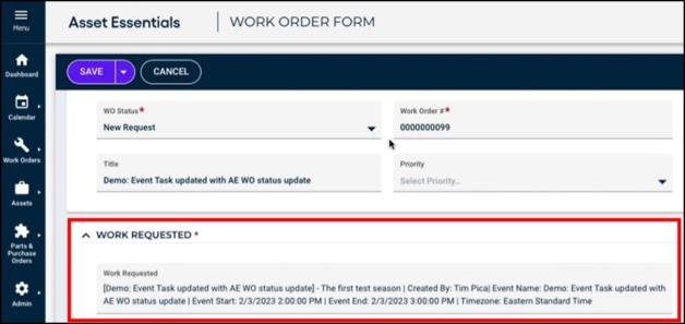 Submitting Tasks as Asset Essentials Work Requests