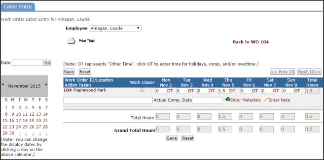 Adding Labor Transactions