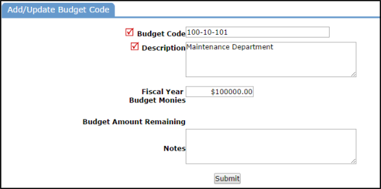Budget Codes