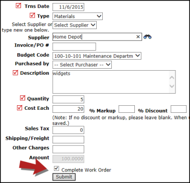 Completing and Closing a Work Order