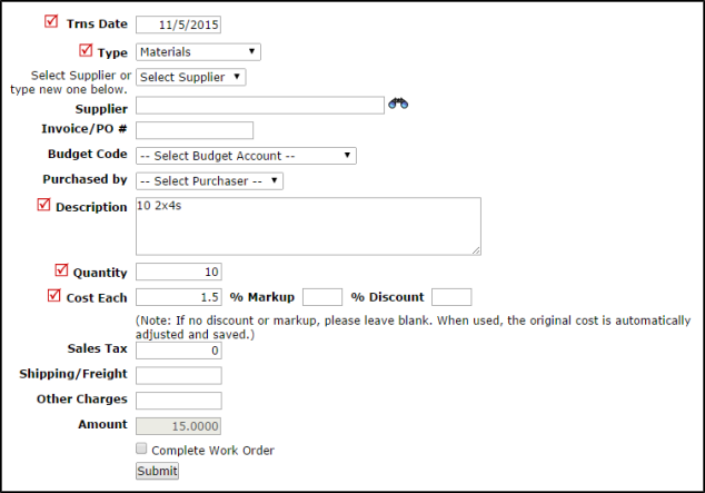 Adding Purchase Transactions