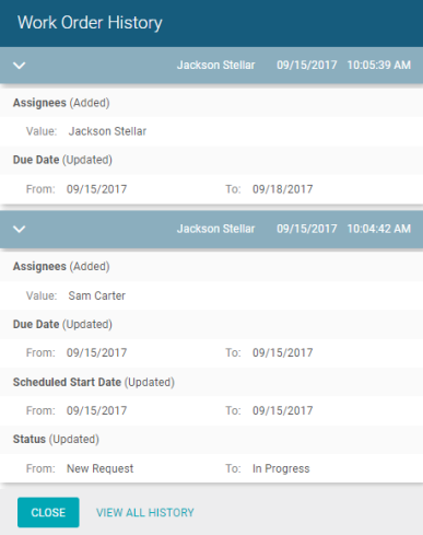 Viewing Work Order History